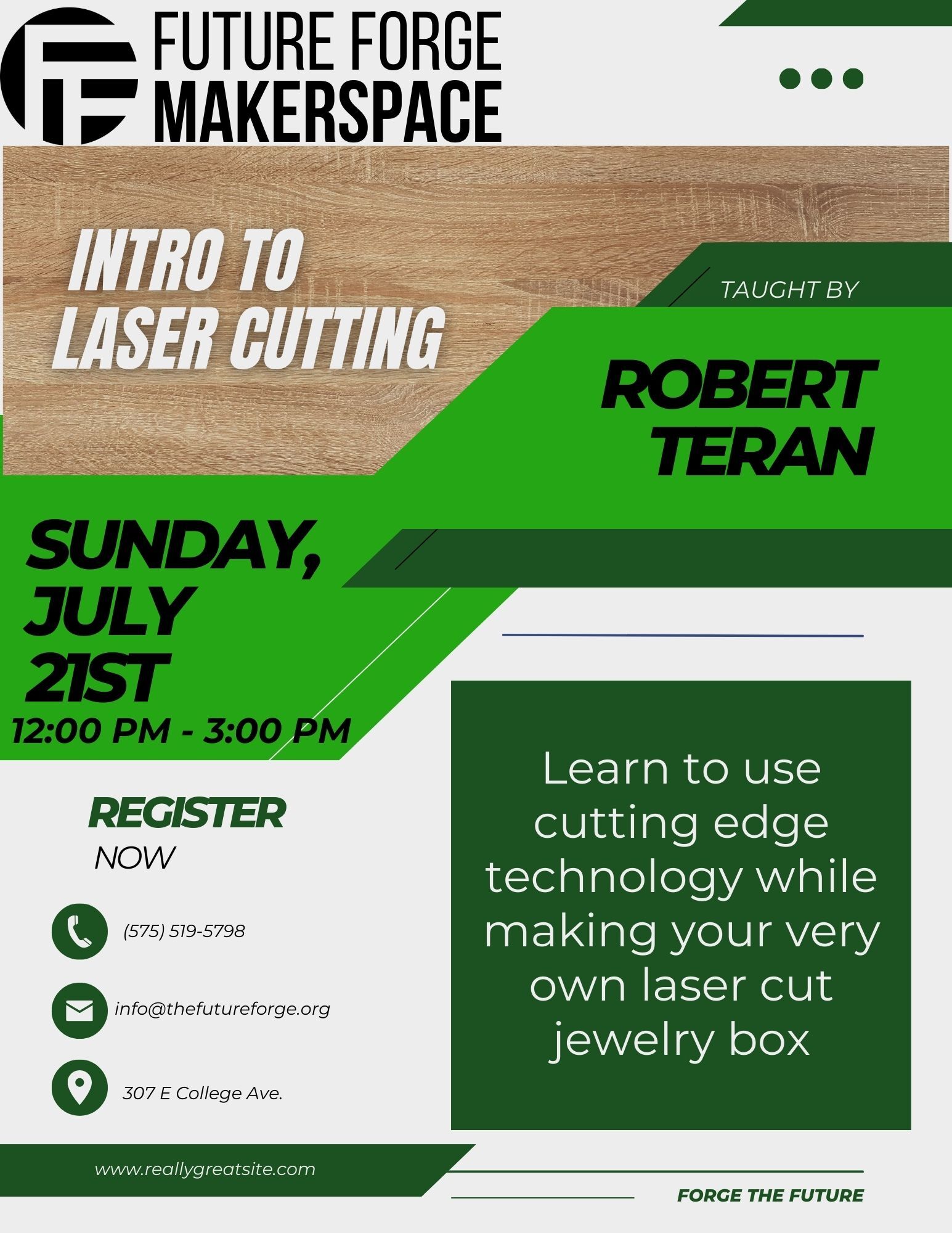 Laser Cutting Classes - The Future Forge